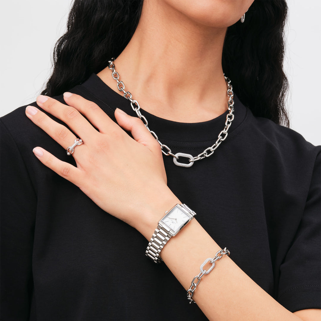 Crystal Link Ring Silver | DW